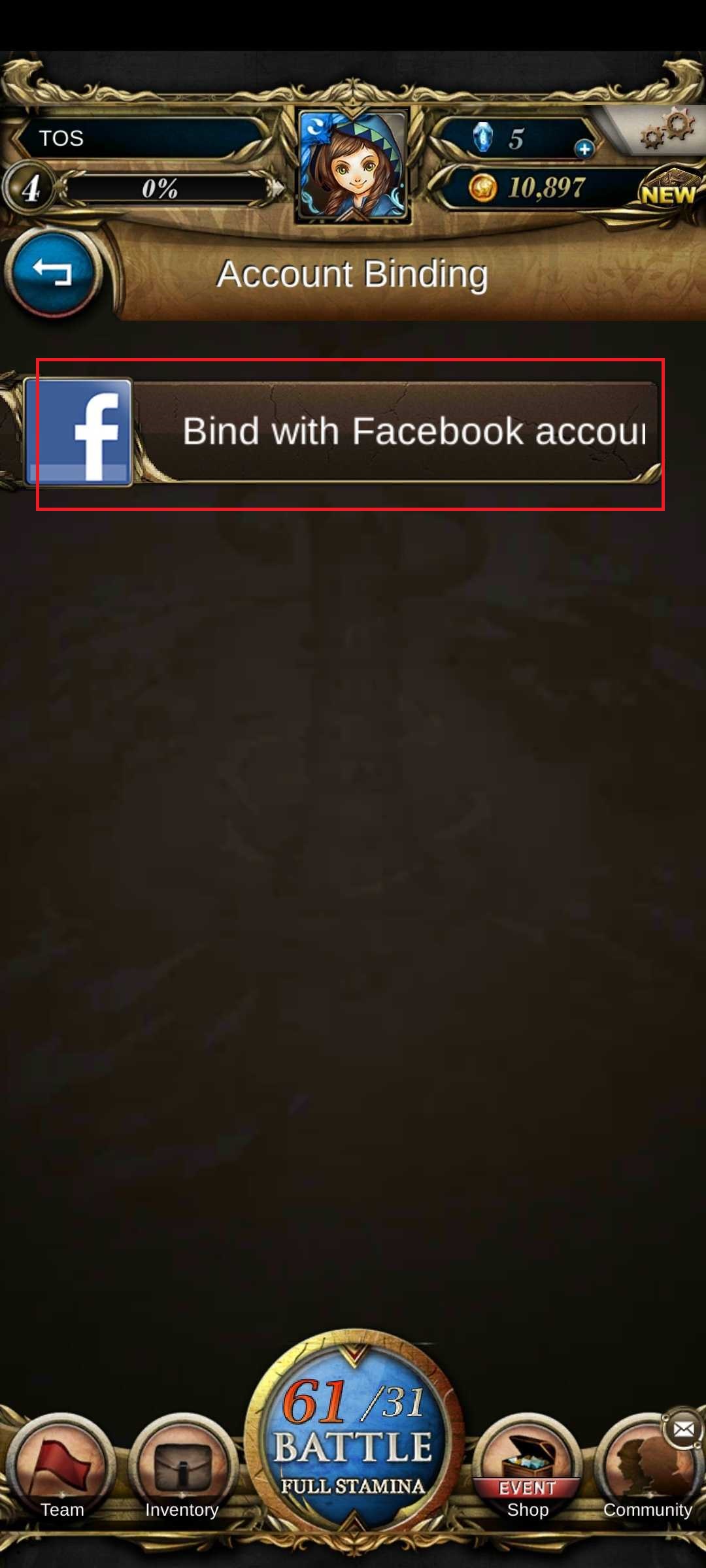 Bind account – Tower of Saviors